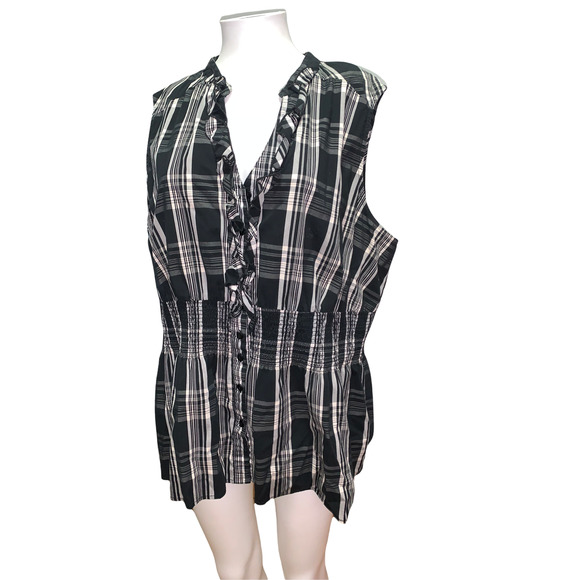 Unique Spectrum | Tops | Unique Spectrum Black Plaid Sleeveless Button ...